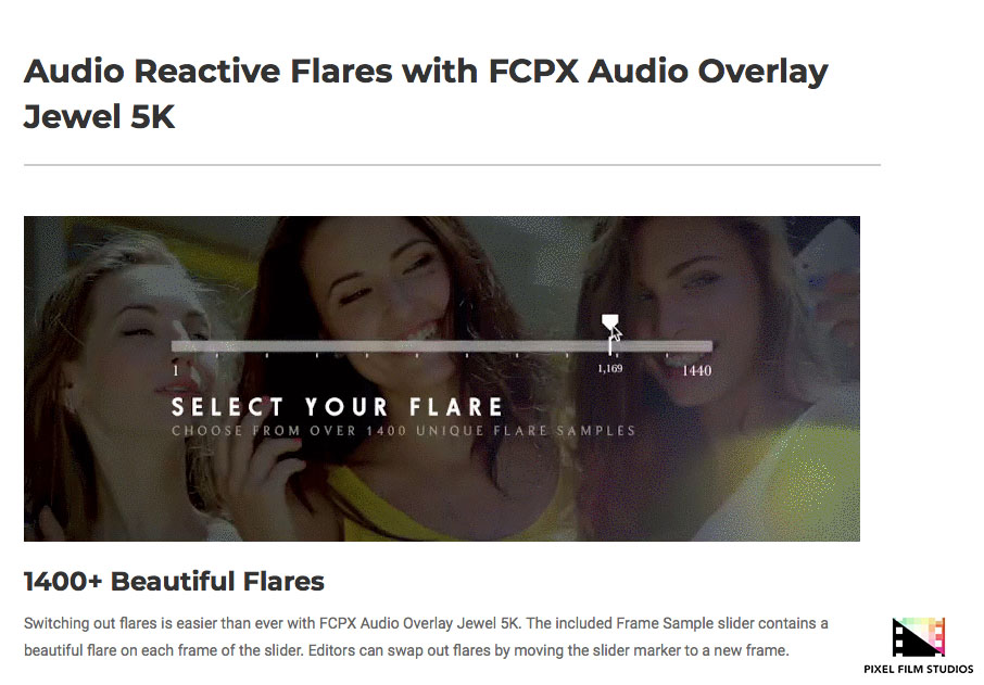 Pixel Film Studios Unveils FCPX Audio Overlay Jewel 5K for Final Cut Pro X.